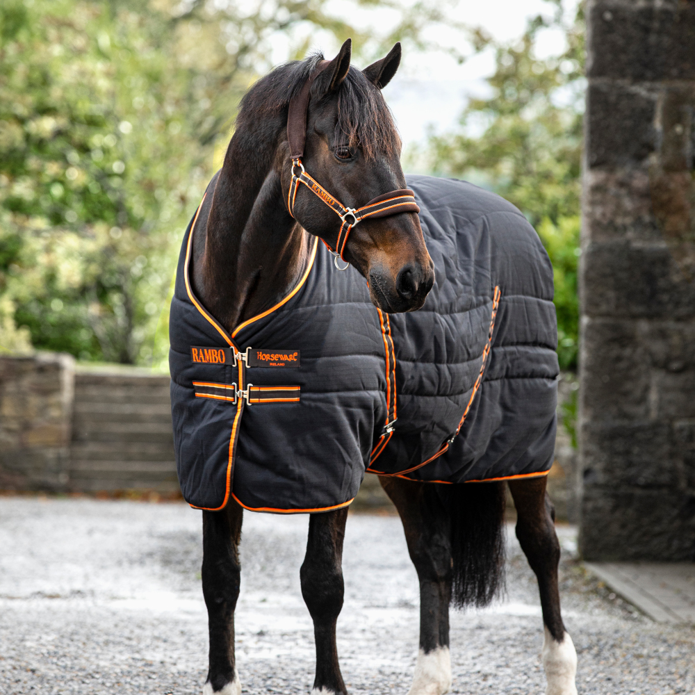 Horseware Rambo Stable 200g - Black/Orange | HorSeven